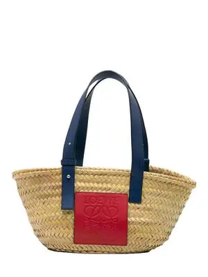LOEWE 2018 Small Raffia Basket Tote Bag