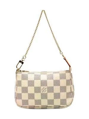 LOUIS VUITTON 2008 Damier Azur Mini Pochette Accessoires Handbag - White