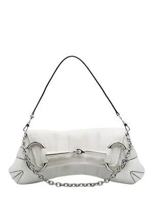 Gucci Horsebit Chain Satchel - White