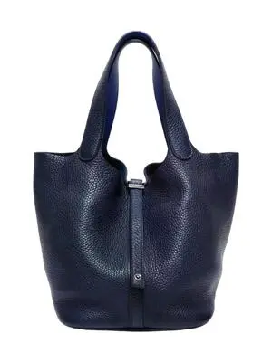 Hermès 2017 Picotin Pm Leather Tote Bag - Blue