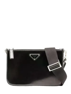 Prada 2013-2025 Spazzolato Zip Top Crossbody Bag - Black