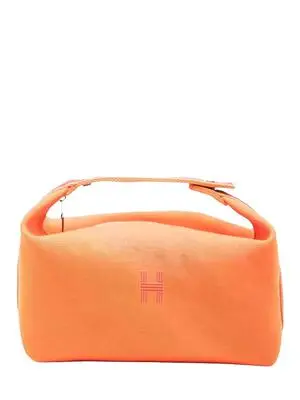 Hermès 2010-2025 Large Toile Bride A Brac Case Vanity Bag - Orange