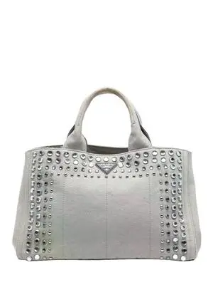 Prada 2013-2025 Canvas Canapa Bijoux Satchel - Grey