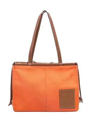 Loewe 2019 Small Canvas Cushion Tote Bag - Orange