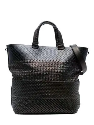 Bottega Veneta Nappa Intrecciato Imperatore Convertible Tote Satchel - Brown