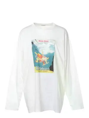 Miu Miu Ski-print Long-sleeve T-shirt - White