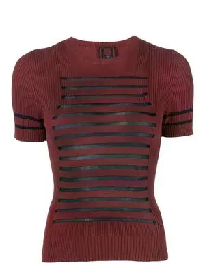 JEAN PAUL GAULTIER 1990s Striped Knitted Top - Red