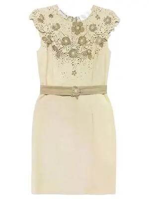 A.N.G.E.L.O. VINTAGE CULT 2000s Floral-embellished Mini Dress - Neutrals