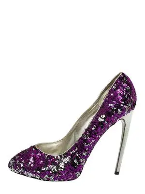 Dolce & Gabbana 130mm Sequin-embellished Pumps - Purple