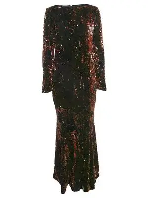 TABITHA SIMMONS Velvet Sequin-embellished Gown - Black