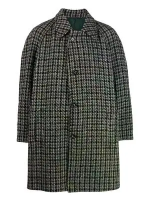A.N.G.E.L.O. VINTAGE CULT 1980s Check-pattern Virgin Wool Coat - Grey