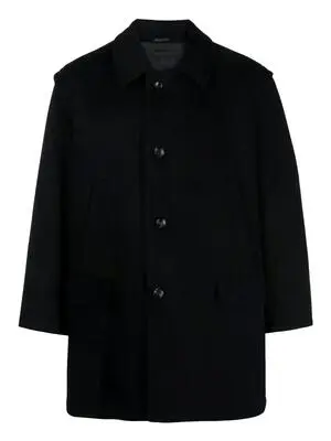 A.N.G.E.L.O. VINTAGE CULT 1990s Single-breasted Wool Blend Coat - Blue