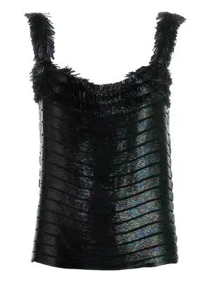 Gucci 2010s Bead-embroidered Top - Black