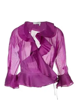 Saint Laurent Draped Blouse - Purple