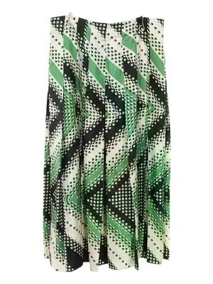 Gucci 00s Patterned Silk Midi Skirt - Green
