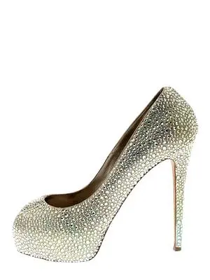 LE SILLA 135mm Rhinestone-embellished Pumps - Gold
