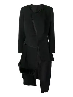 COMME DES GARÇONS Faux Fur Trim Deconstructed Coat