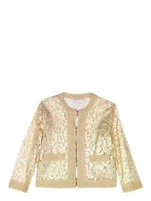 Valentino Garavani Floral-lace Lamé Jacket - Gold