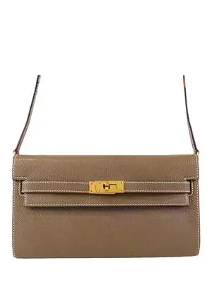 Hermès 2022 Chevre Mysore Kelly To Go Wallet Crossbody Bag - Brown