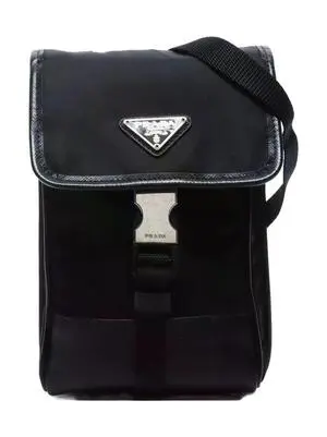 Prada 2010s Triangle-logo Cross Body Bag - Black