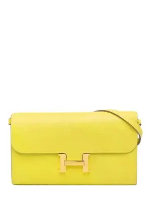 Hermès 2022 Evercolor Constance Wallet To Go Crossbody Bag - Yellow