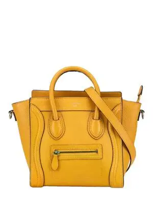 Celine 2013 Nano Leather Luggage Tote Satchel - Yellow