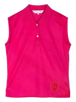 Dior Sports-appliqué Polo Top - Pink