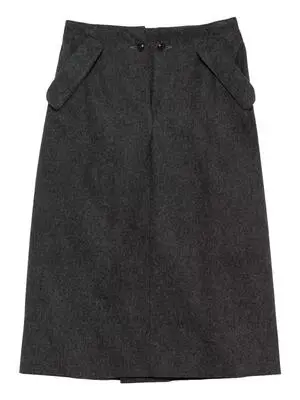 Giorgio Armani 1990s Wool Mini Skirt - Grey