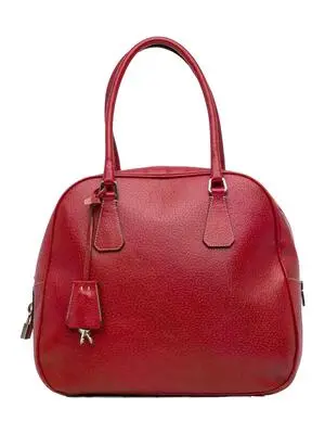 Prada Cinghiale Bauletto Handbag - Red