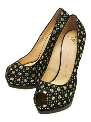 GIUSEPPE ZANOTTI 160mm Glitter Platform Pumps - Black
