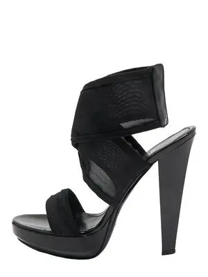 Fendi 80mm Leather Heeled Sandals - Black