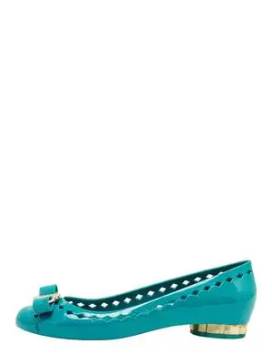 FERRAGAMO Vara Bow Ballerina Shoes - Green