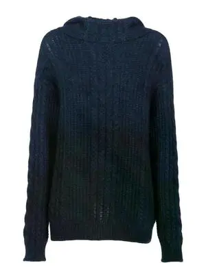 Dior 2010s Cable-knit Hoodie - Blue