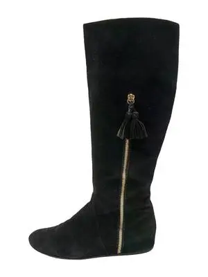 STUART WEITZMAN Tassel-detail Suede Boots - Black