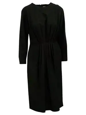 Dries Van Noten Pleated Long-sleeve Dress - Black