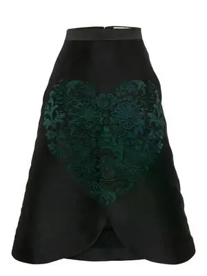 Stella McCartney Embroidered Midi Skirt - Black