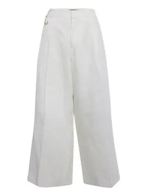 Jacquemus Pleated Linen Trousers - White