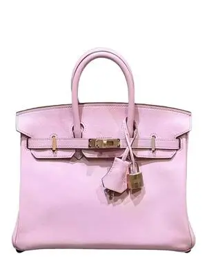 Hermès 2022 Birkin 25 Swift Rose Gold-hardware Tote Bag - Pink