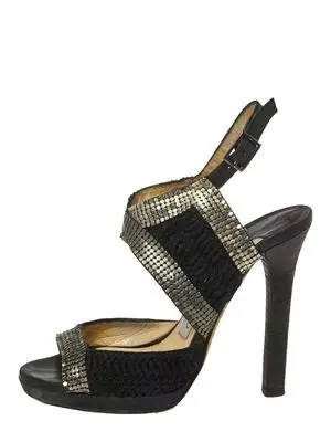 JIMMY CHOO 120mm Mesh-detailed Sandals - Black