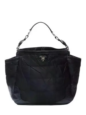 Prada Quilted Panelled Shoulder Bag - Black