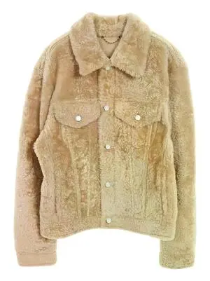 LOUIS VUITTON 2010s Buttoned Shearling Jacket - Neutrals