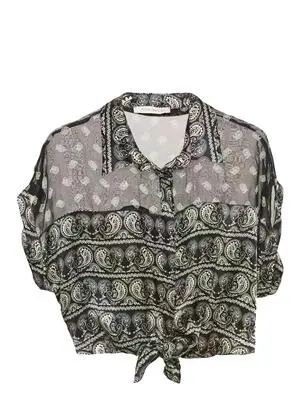 Pierre Balmain Vintage Paisley-print Silk Top - Black