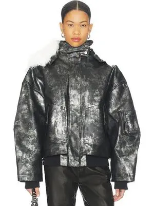 JADED LONDON Faux Fur Collar Bomber Jacket - Multi