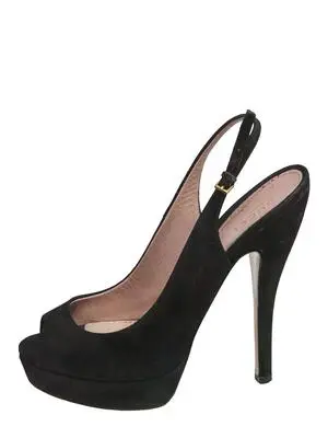 Gucci 130mm Peep-toe Slingback Pumps - Black