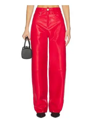 RÓHE Baggy Leather Trouser - Rosso