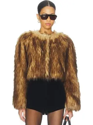 A.L.C. Gina Faux Fur Jacket - Brown