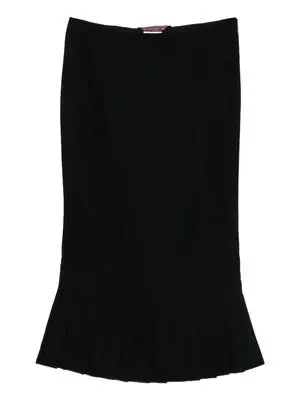 John Galliano 1990s Pleated-hem Midi Skirt - Black