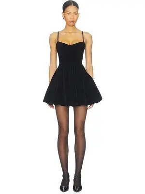 MORE TO COME Cleo Velvet Mini Dress - Black