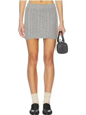 AEXAE Cashmere Cable Mini Skirt - Dark Grey