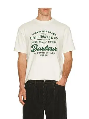 Barbour X Levi's Graphic T-shirt In White - Whisper White